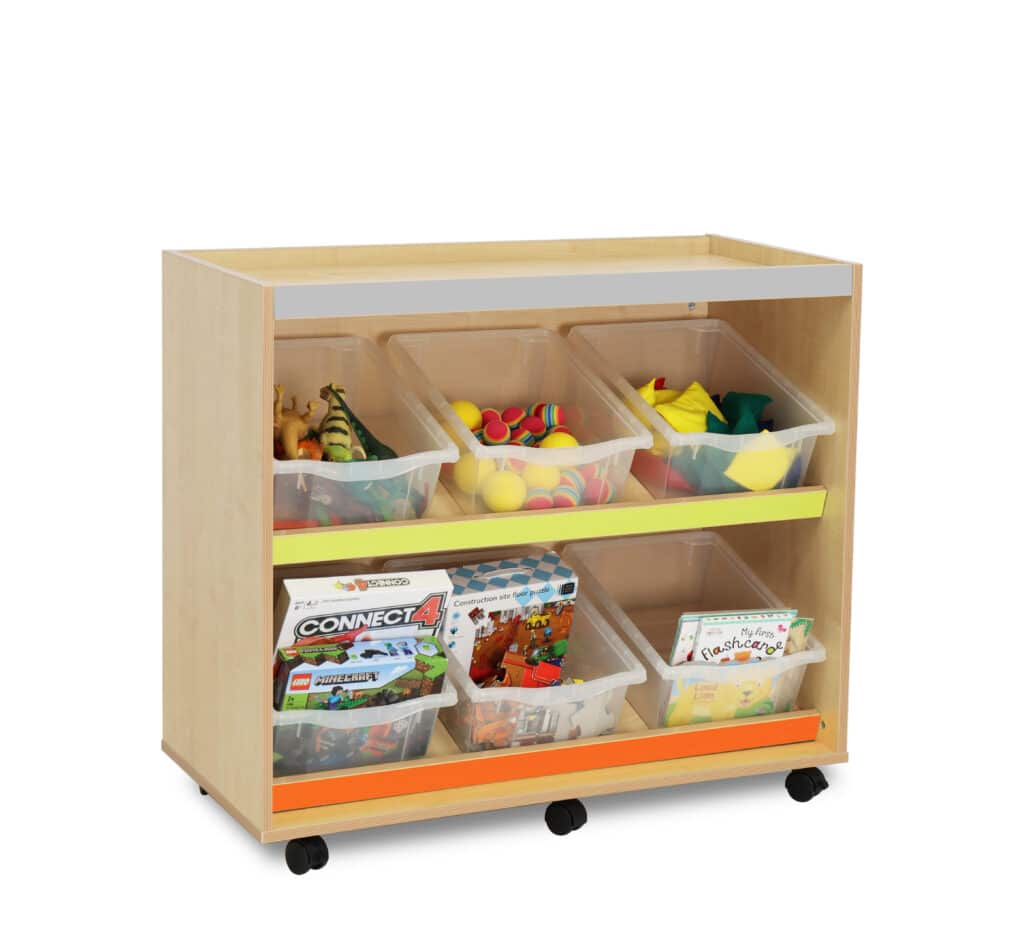 Candy Colours Angled Tray Unit with 6 Deep Trays